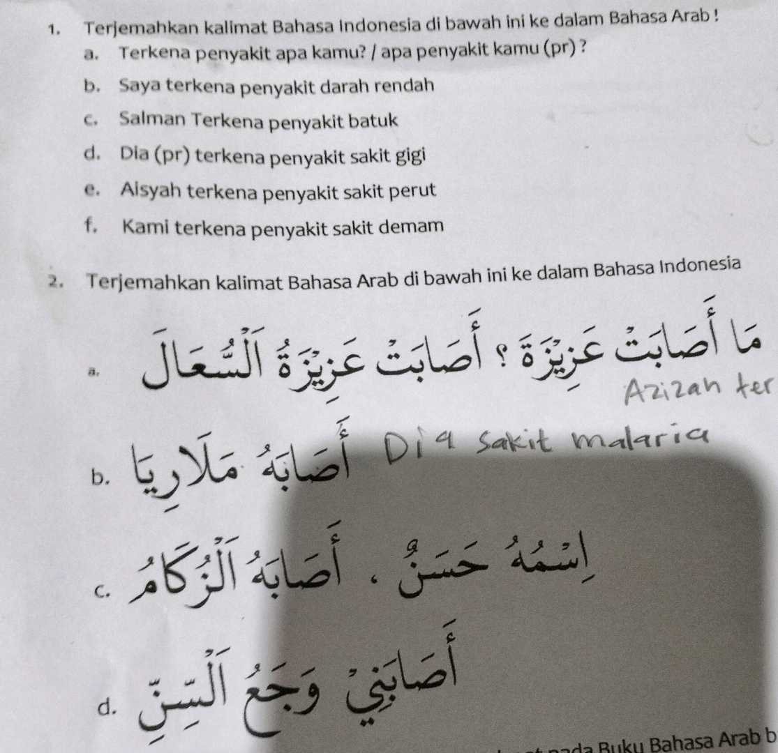 1 Terjemahkan kalimat Bahasa Indonesia di | StudyX