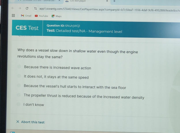 Why does a vessel slow down in shallow water | StudyX