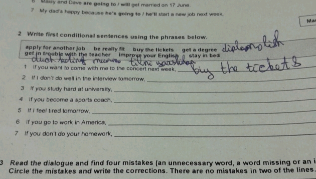 2 Write first conditional sentences using | StudyX
