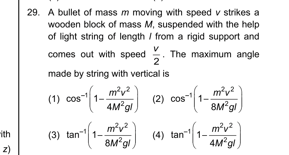 29 A bullet of mass m moving with speed v | StudyX