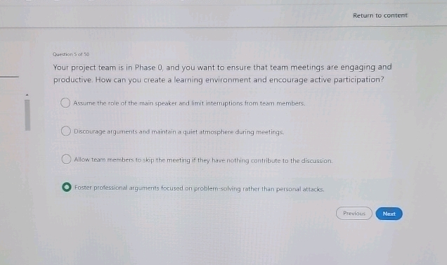 Your project team is in Phase 0 and you want | StudyX