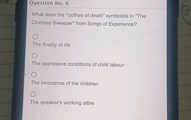 Question No 6 What does the clothes of death | StudyX
