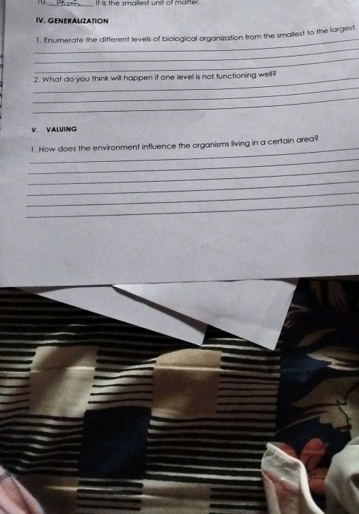 10 Atom It is the smallest unit of matter IV | StudyX