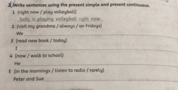 2 Write sentences using the present simple | StudyX