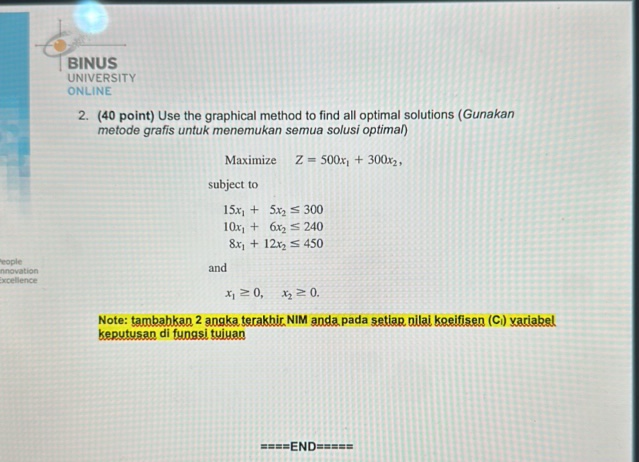 (40 point) Use the graphical method to find | StudyX