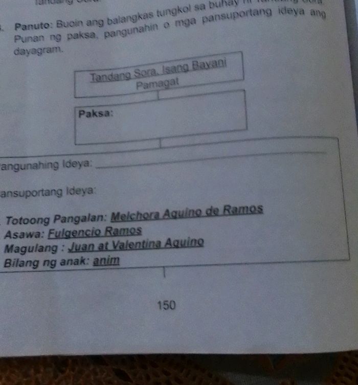 Panuto Buoin ang balangkas tungkol sa buhay | StudyX