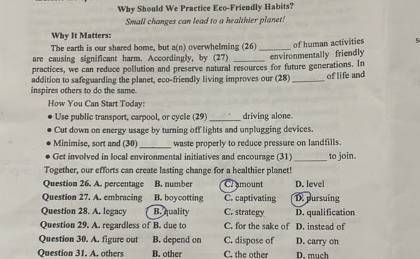 Why Should We Practice Eco-Friendly Habits | StudyX