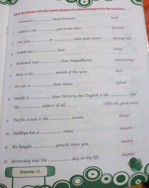 Fill in the blanks with the correct degree | StudyX