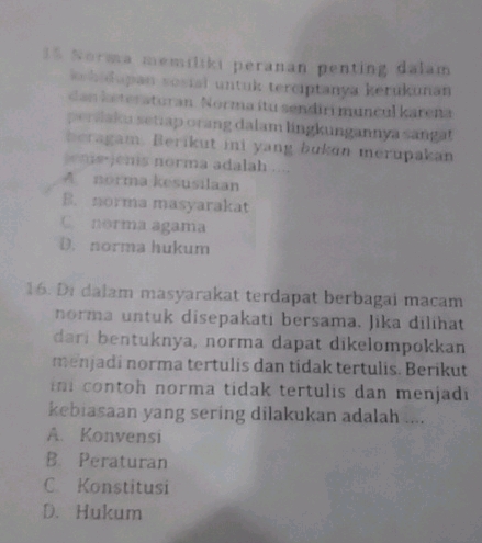 15 Norma memiliki peranan penting dalam | StudyX