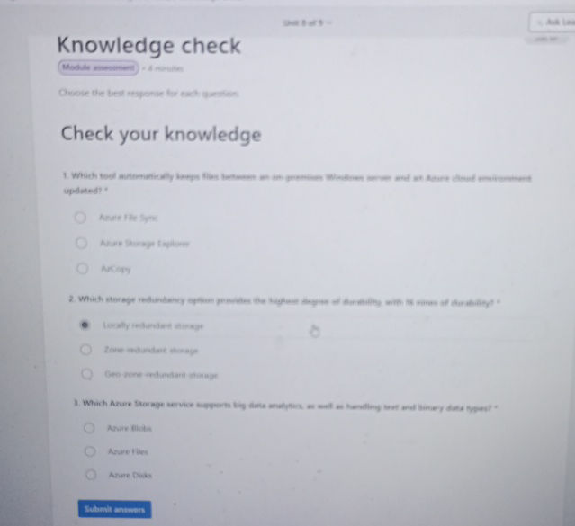 Knowledge check Module assessment - 4 | StudyX