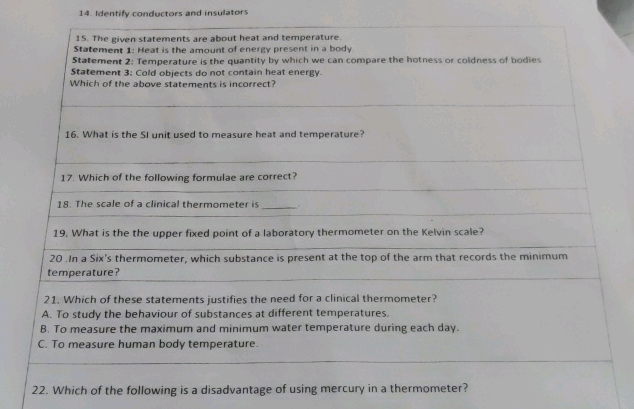 14 Identify conductors and insulators 15 The | StudyX