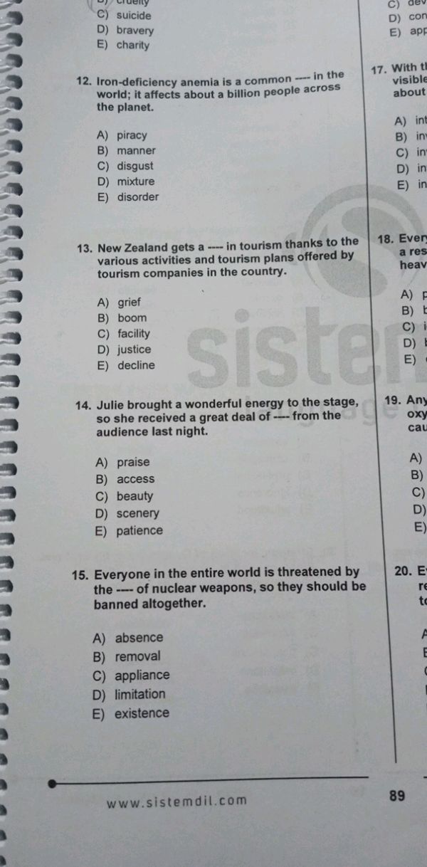 12 Iron-deficiency anemia is a common ---- | StudyX