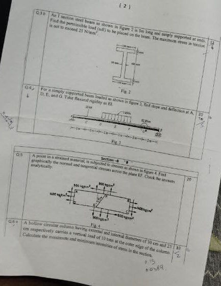 Q30 An I section steel beam as shown in | StudyX