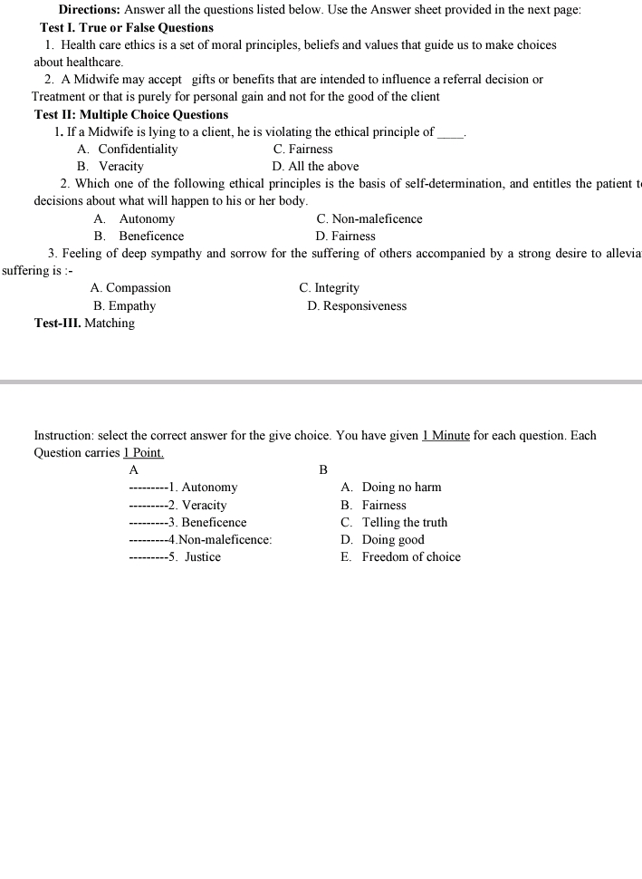 Directions Answer all the questions listed | StudyX