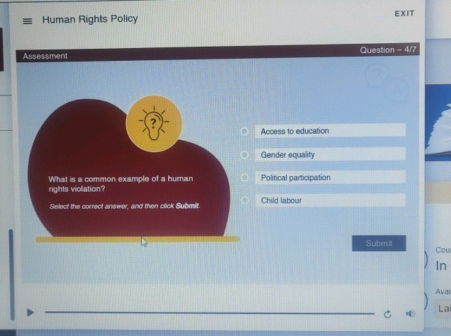What is a common example of a human rights | StudyX