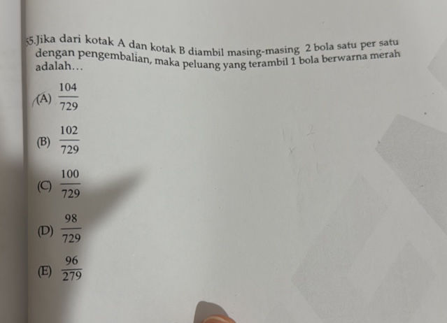 5Jika dari kotak A dan kotak B diambil | StudyX