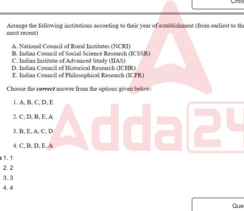 Arrange the following institutions according | StudyX