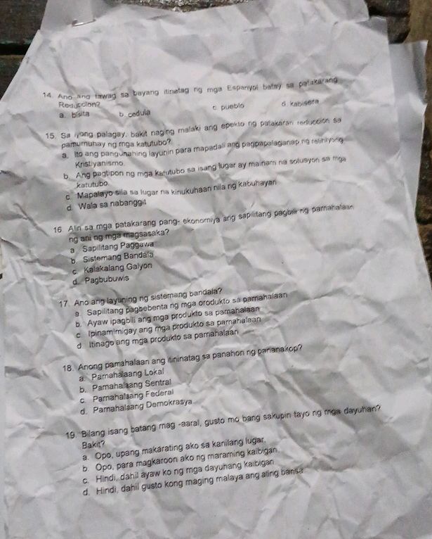 14 Ano ang tawag sa bayang itinatag ng mga | StudyX