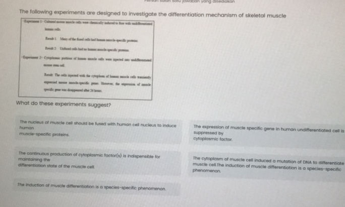 The following experiments are designed to | StudyX
