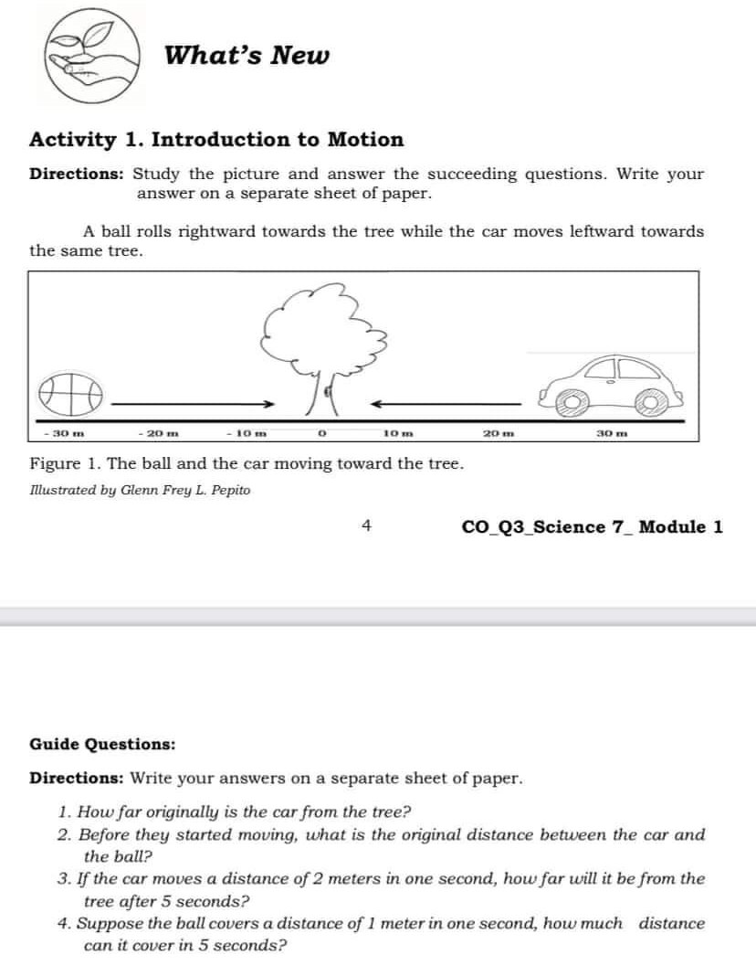 Activity 1 Introduction to Motion Directions | StudyX