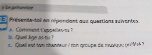 Prsente-toi en rpondant aux questions | StudyX