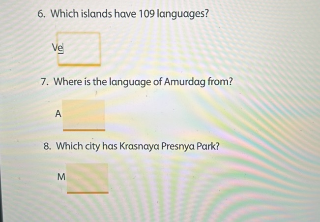 6 Which islands have 109 languages Ve 7 | StudyX