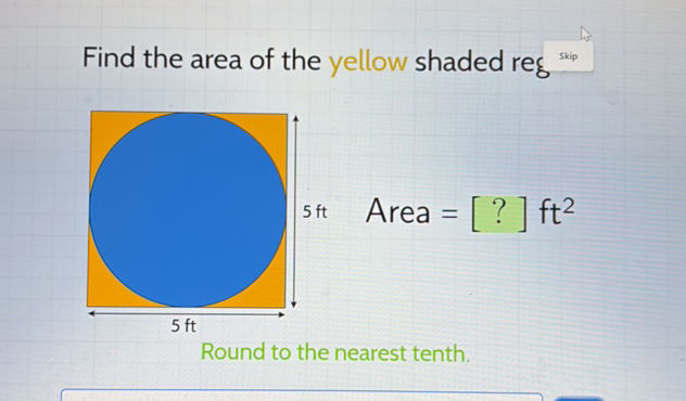 Find the area of the yellow shaded region | StudyX
