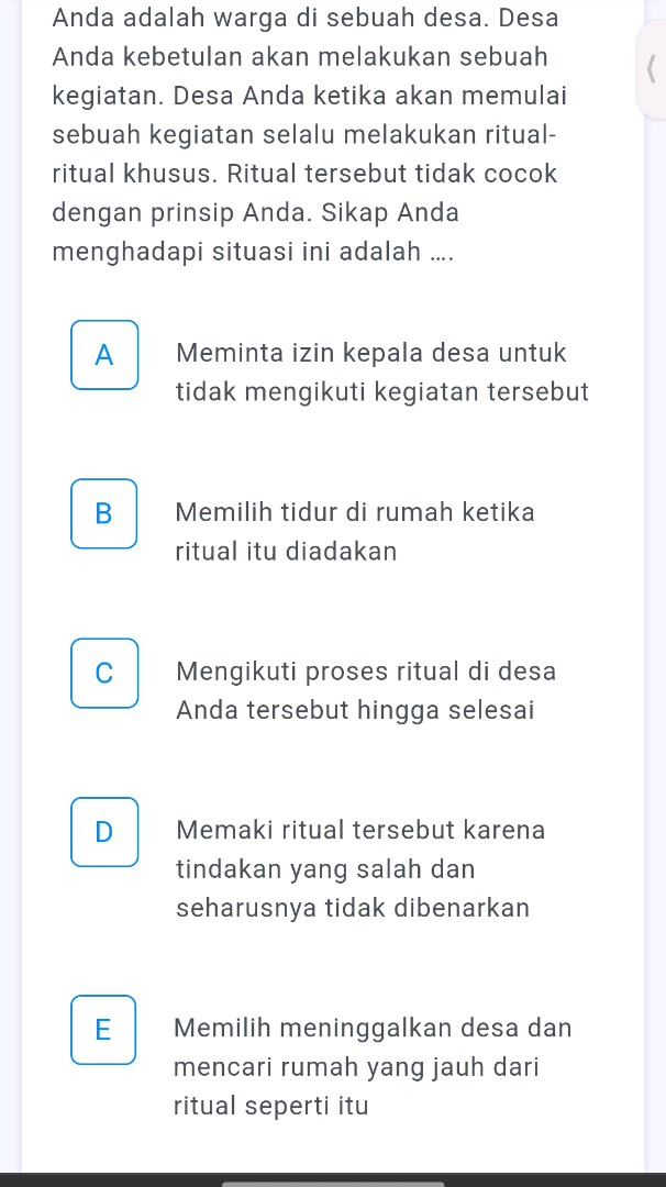 Anda adalah warga di sebuah desa Desa Anda | StudyX