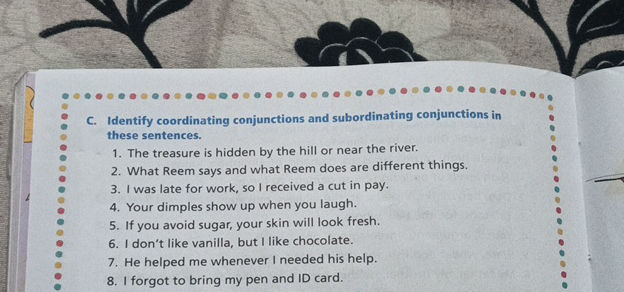 C Identify coordinating conjunctions and | StudyX