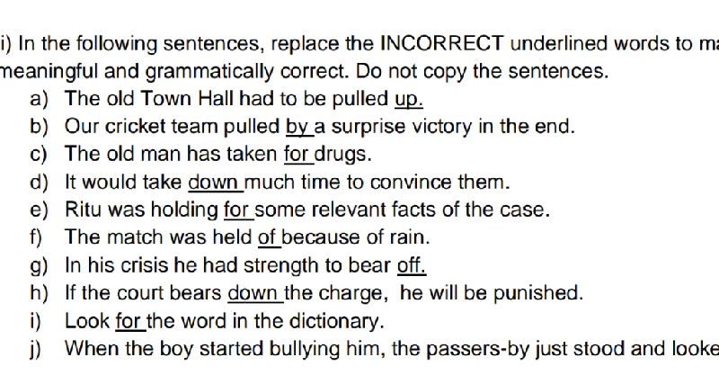 i) In the following sentences replace the | StudyX