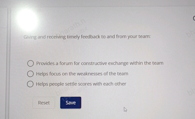 Giving and receiving timely feedback to and | StudyX