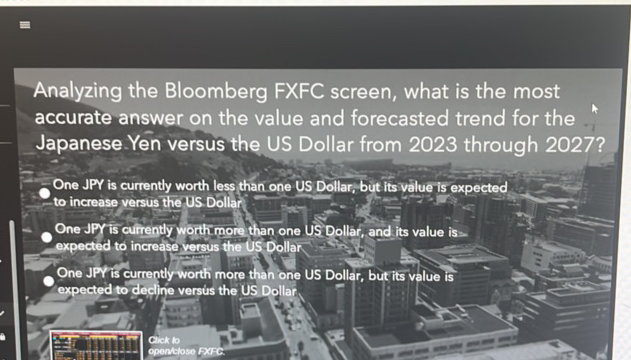 Analyzing the Bloomberg FXFC screen what is | StudyX