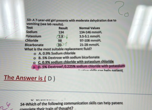 53- A 7-year-old girl presents with moderate | StudyX