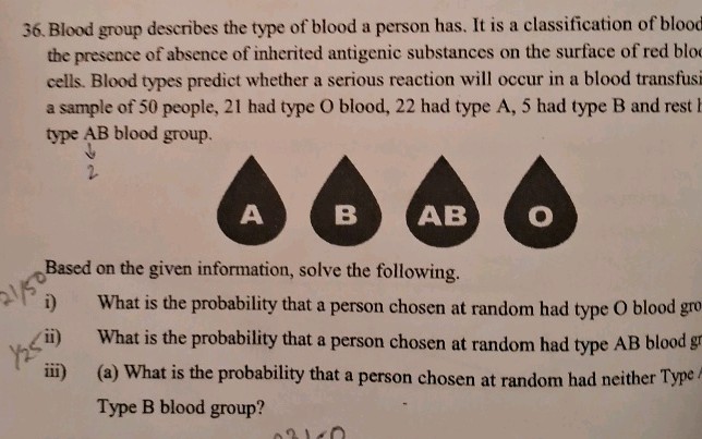 36 Blood group describes the type of blood a | StudyX