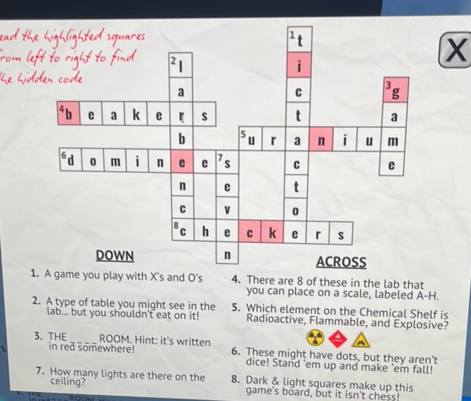 Read the highlighted squares from left to | StudyX