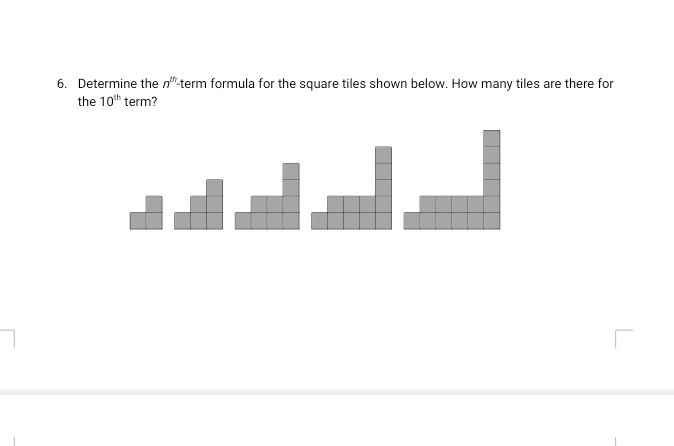 6 Determine the nth-term formula for the | StudyX
