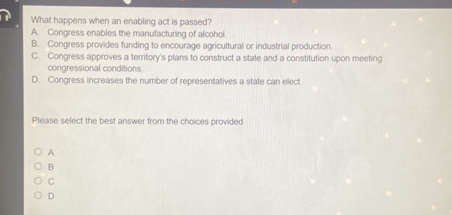 What happens when an enabling act is passed | StudyX