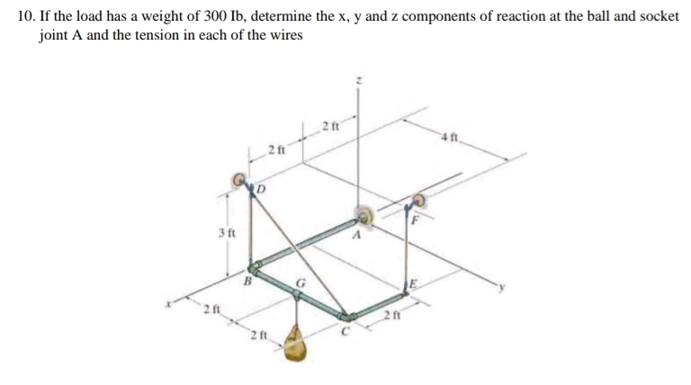 10 If the load has a weight of 300 Ib | StudyX