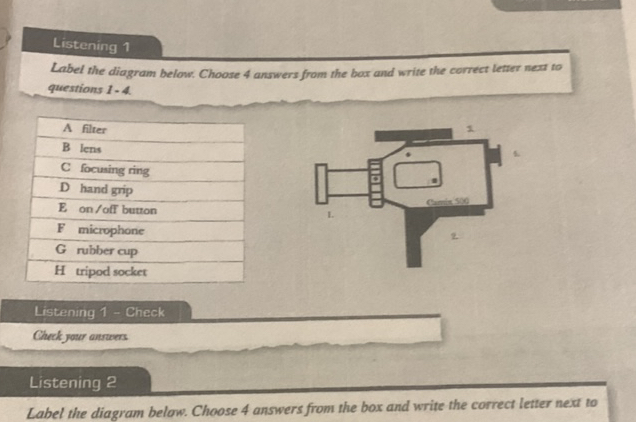 Listening 1 Label the diagram below Choose 4 | StudyX