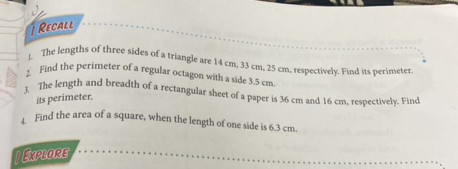1 The lengths of three sides of a triangle | StudyX