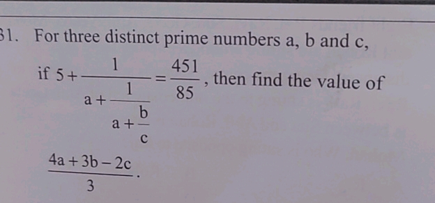 31 For three distinct prime numbers a b and | StudyX