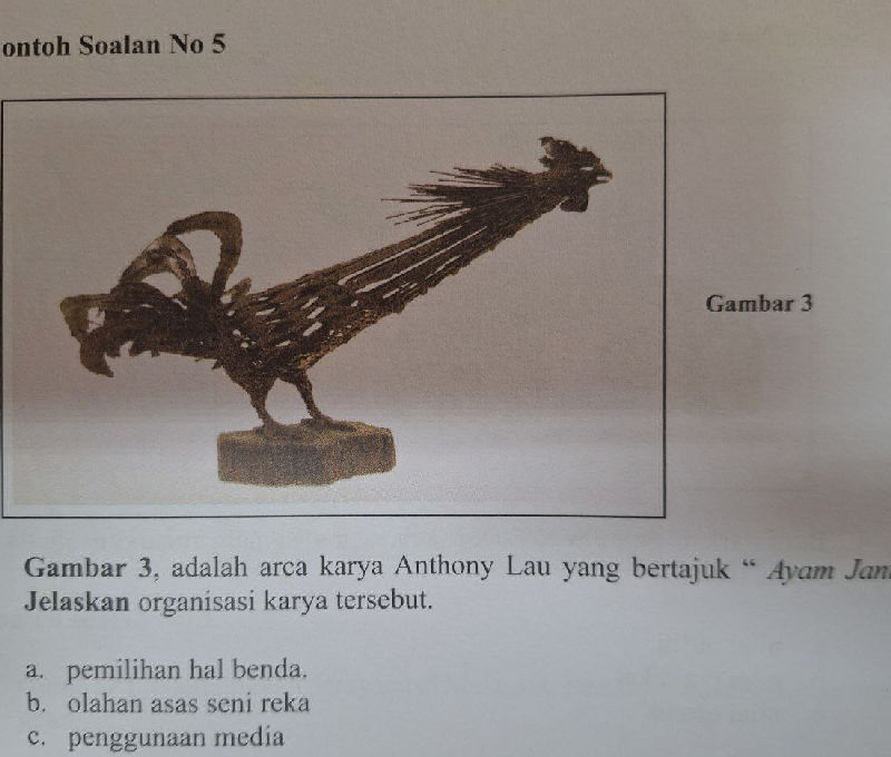 Gambar 3 adalah arca karya Anthony Lau yang | StudyX