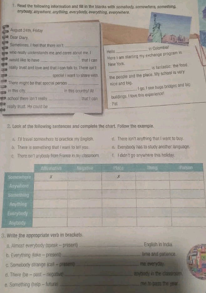 1 Read the following information and fill in | StudyX