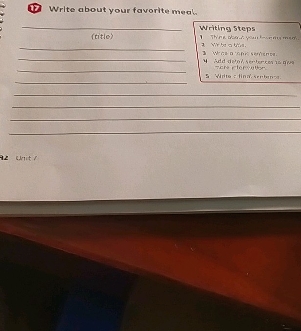 Write about your favorite meal (title) | StudyX