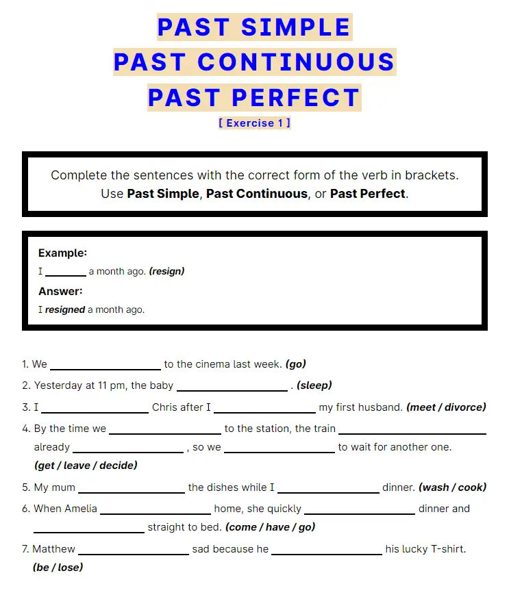 PAST SIMPLE PAST CONTINUOUS PAST PERFECT | StudyX
