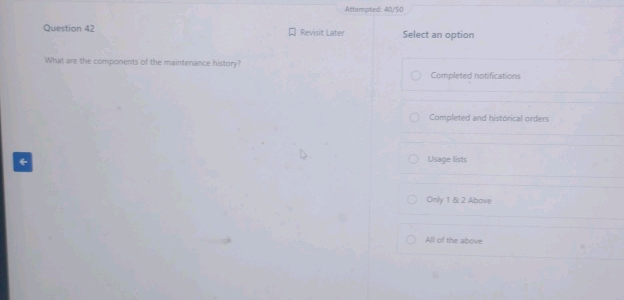 Question 42 What are the components of the | StudyX