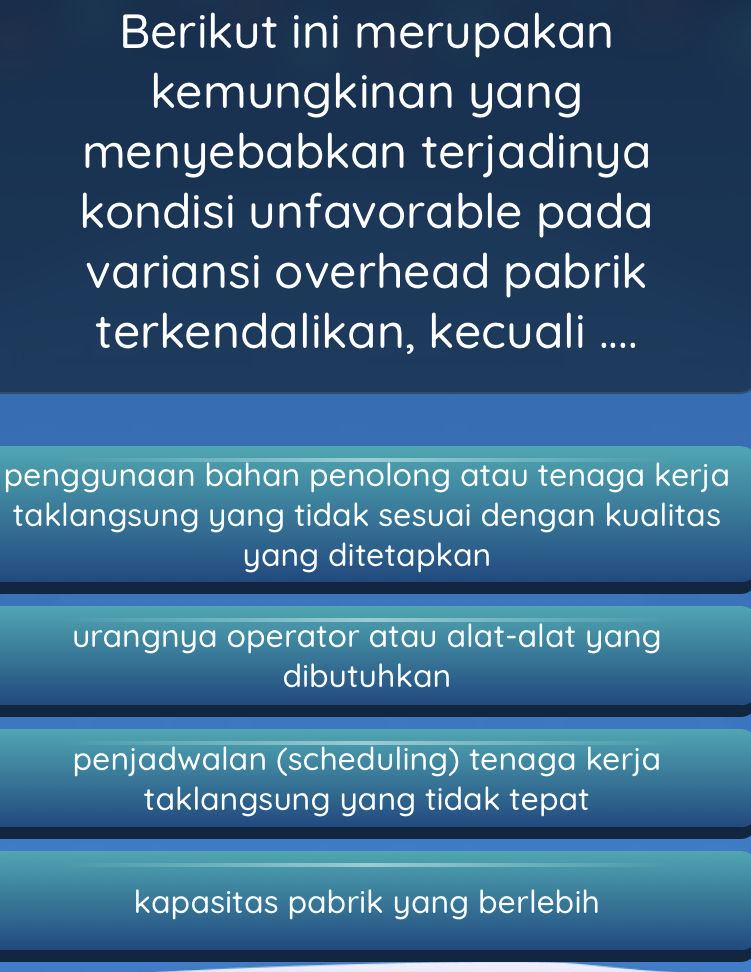 Berikut ini merupakan kemungkinan yang | StudyX