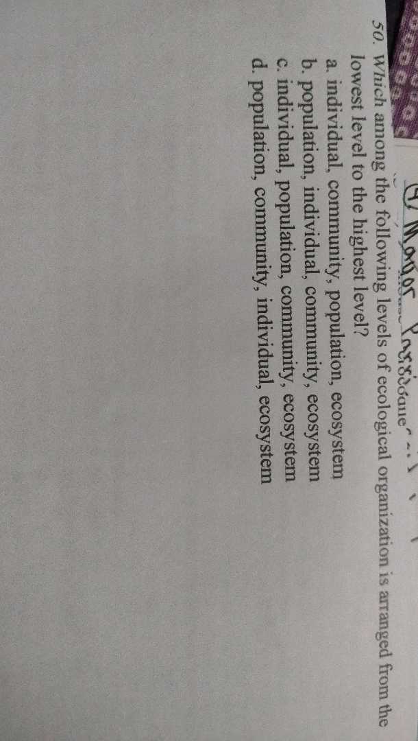 50 Which among the following levels of | StudyX