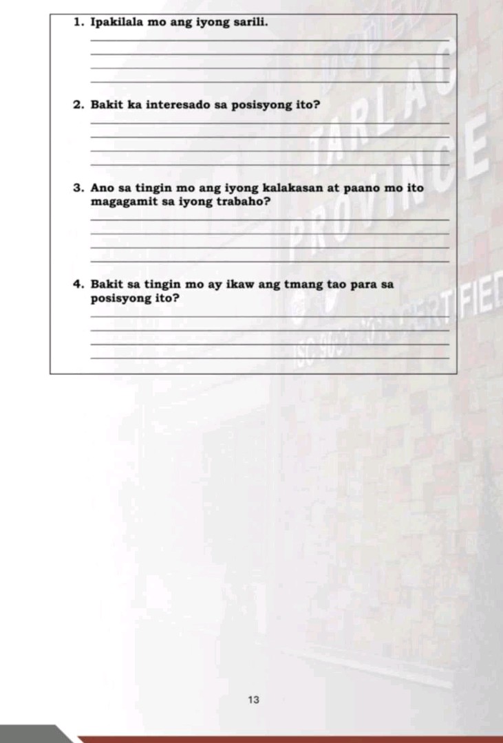 1 Ipakilala mo ang iyong sarili 2 Bakit ka | StudyX