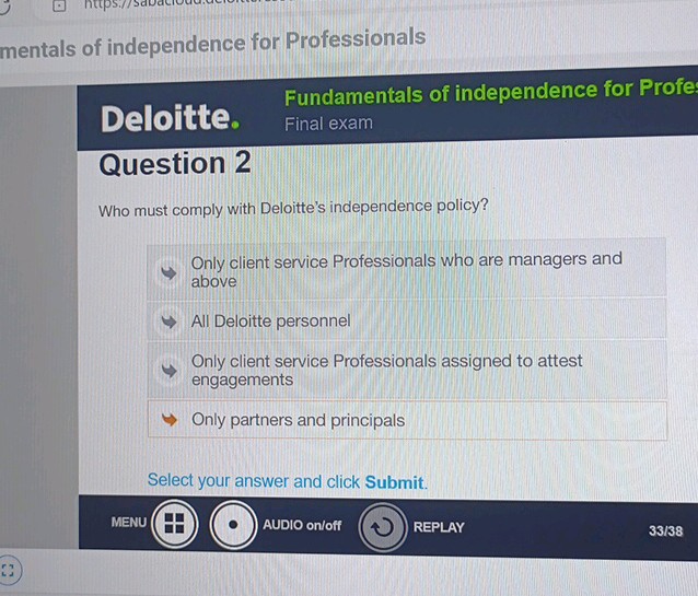 Deloitte Question 2 Fundamentals of